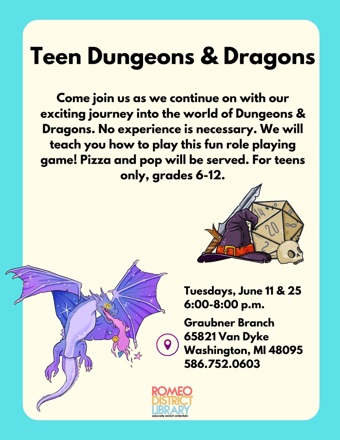 June Dungeons & Dragons Sessions – RDL Teens